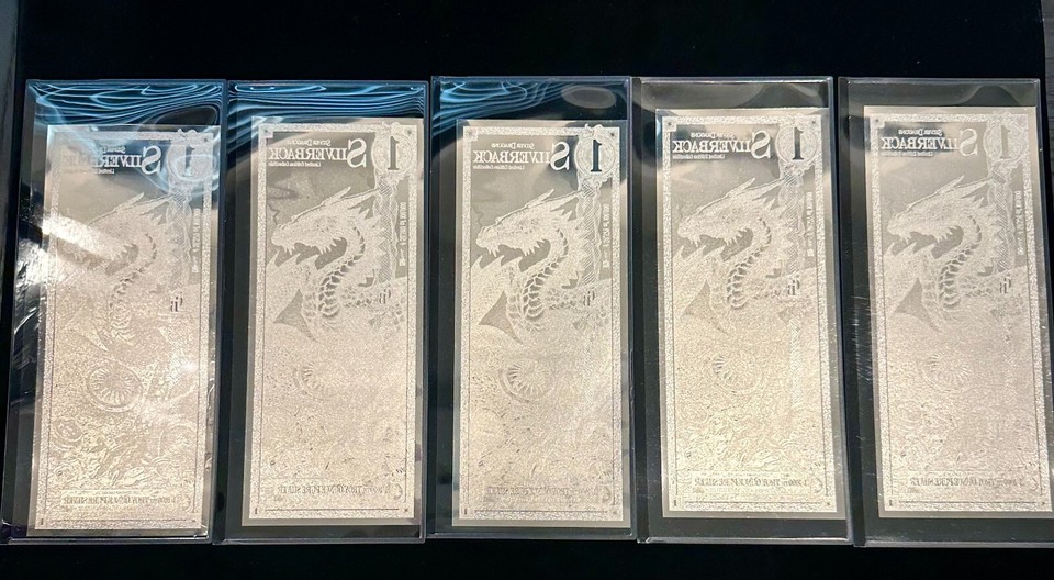 5X Silver Dragon Silverback Limited-Edition Note .999 Fine Silver Foil ...
