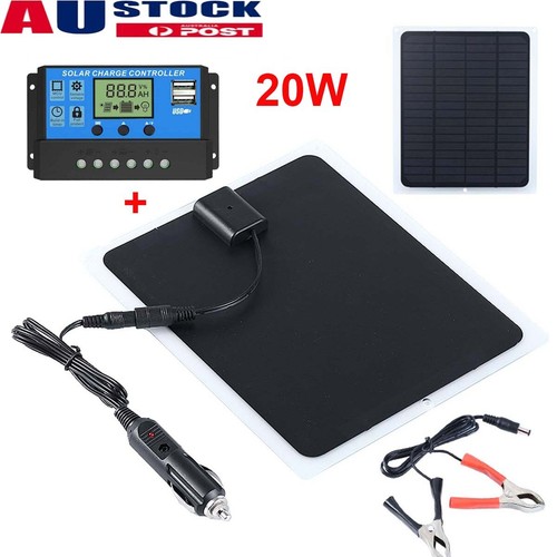 20W Solar Panel Trickle 12V Battery Charger 30A PWM Solar Charge ...