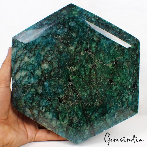 7 Kilo Natural Green Emerald Hexagon Cut Brazilian Earth mined Boulder ...