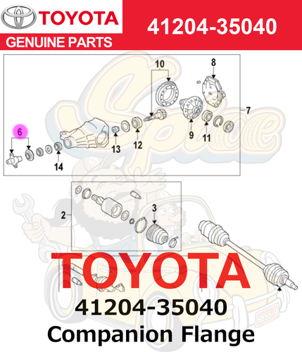 Toyota Genuine 1984-2023 4Runner Tacoma Companion Flange 41204-35040 | eBay