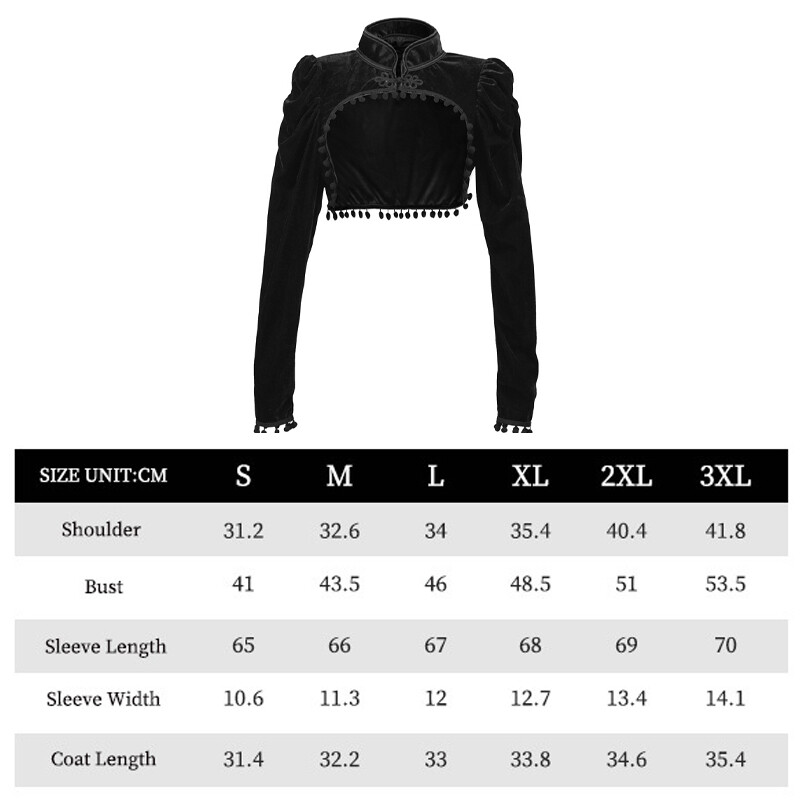 Women Velvet Steampunk Crop Jacket Stand Gothic Bolero Victorian ...