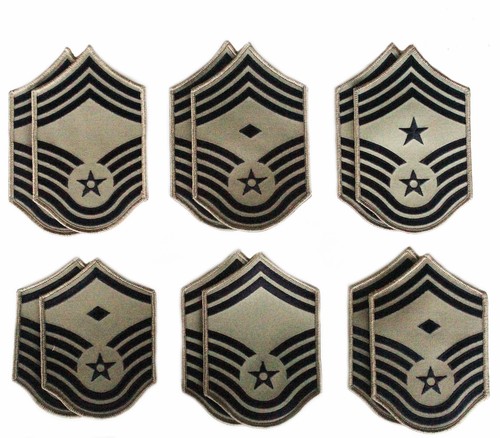 6 Pair of US Air Force Senior Master Sergeant Rank Chevron ABU Patches ...