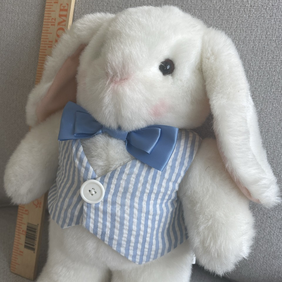 RET EUC Hallmark Uncle E The Easter Bunny Pin Striped Vest Stuffed ...