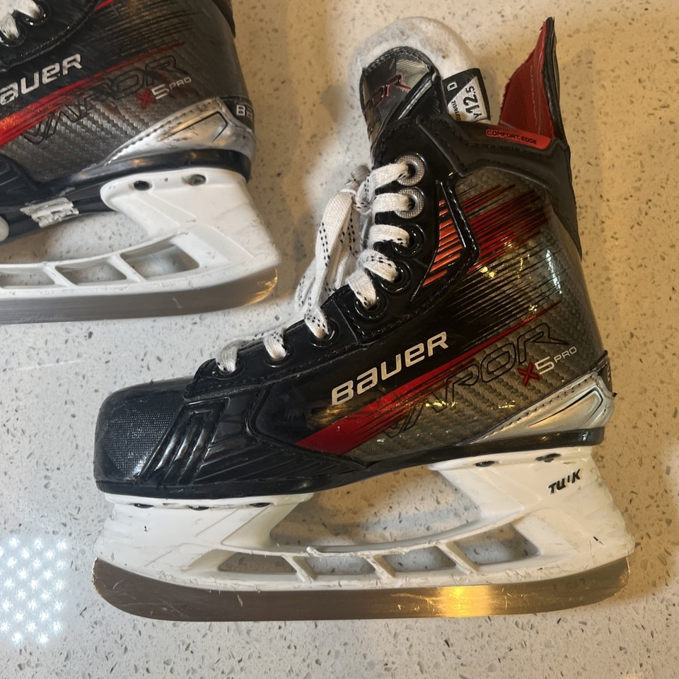 Bauer Vapor X5 Pro Ice Hockey Skates Youth Size 12.5 D Tuuk LS1 Black ...