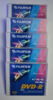 Fujifilm DVD-R 120 Min 4.7 GB - 5 Pack, 25302049, New. | eBay