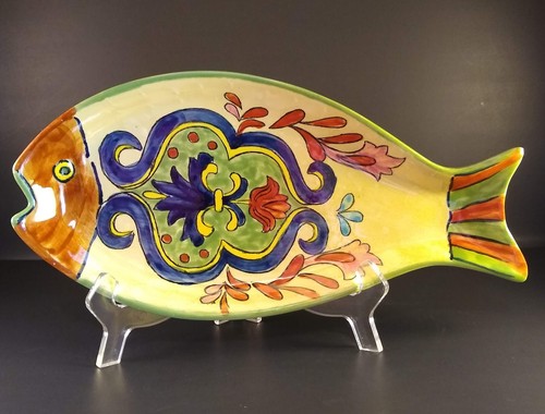 Talevera Mexican Art Fish Serving Plate Made in China Excellent ...