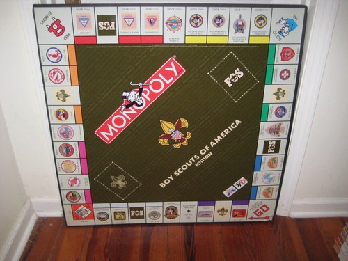 Boy Scout Monopoly Board, original one piece board, 33 inch square ...