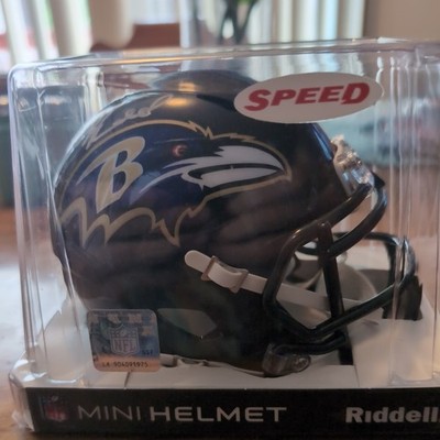 Ed Reed Autographed Baltimore Ravens Speed Mini Helmet- Beckett W ...