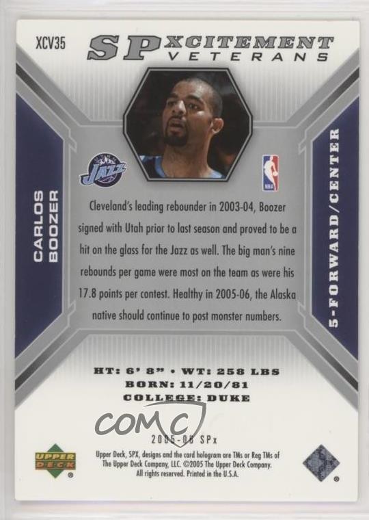 2005-06 SPx Spxcitement Veterans /999 Carlos Boozer #XCV35 | eBay