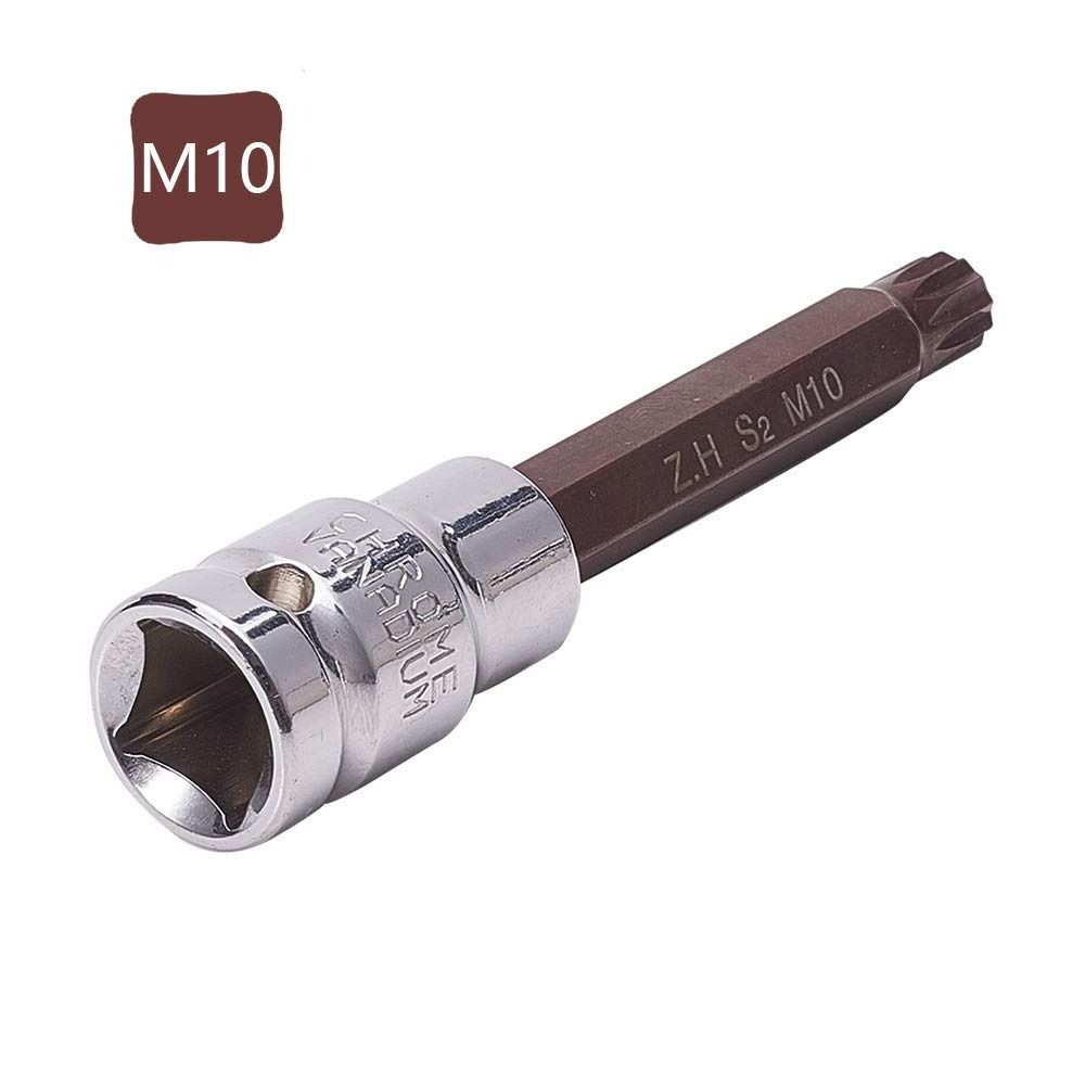 M10 Triple Square Bit S2 Steel Spline Bit Socket Slide Bar Industrial ...
