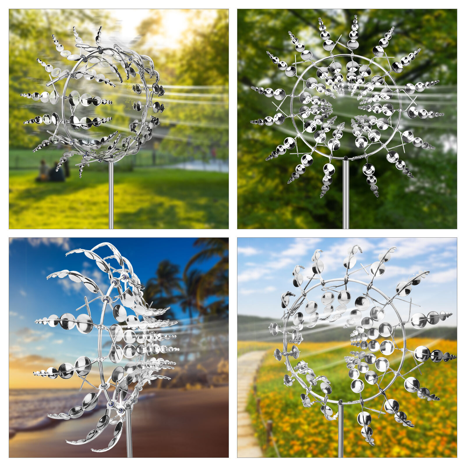 Unique and Magical 3D Metal Windmill Sculpture Wind Catchers Yard ...