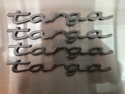 PORSCHE DESIGN TARGA METAL MAGNETIC CAR BADGE EMBLEM SET OF 4. FACTORY ...