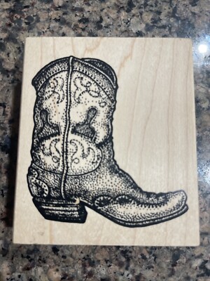 Museum Of Modern Rubber Stamp Vintage 1999 Cowboy Boot Weatern Rodeo ...