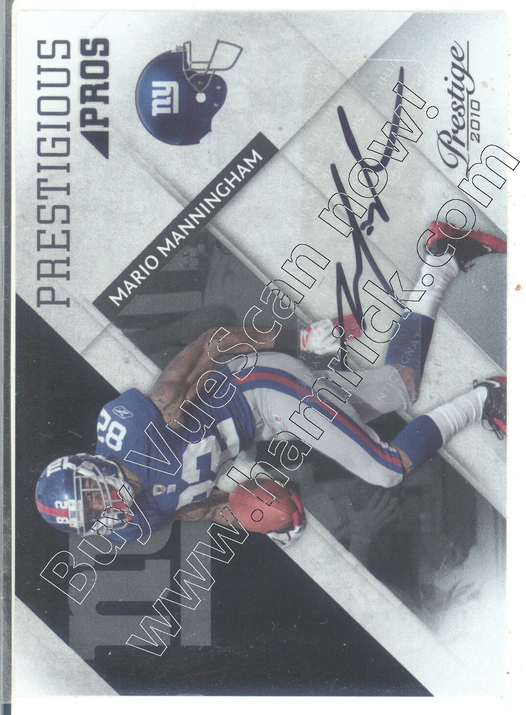 mario manningham auto autograph ny giants michigan wolverines #/100 ...