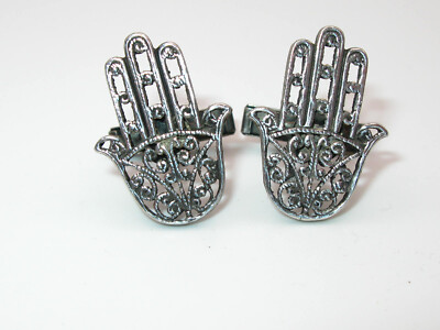 VINTAGE SCROLLED METAL HAND DESIGN MENS CUFFLINK | eBay