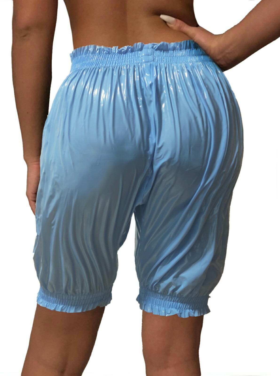 PVC Kniehose Bloomers Sissy Schwitzhose Saunahose 20020 Lack-Hellblau ...