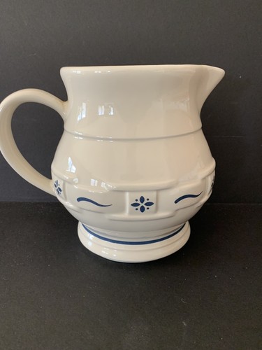 Longaberger Blue Woven Traditions Pottery Classic 1 Quart Pitcher USA | eBay