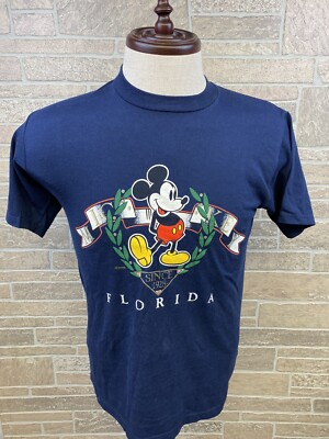 Vintage Mickey Mouse Shirt USA Made Florida Disney Blue Spell Out Logo ...