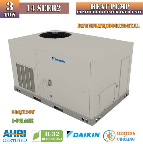Daikin 3 Ton 14 SEER2 Commercial Heat Pump Package Unit 208/230V 1 ...