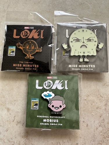 2024 SDCC COMIC CON EXCLUSIVE 100% SOFT LOKI PINS SET COMPLETE MS ...