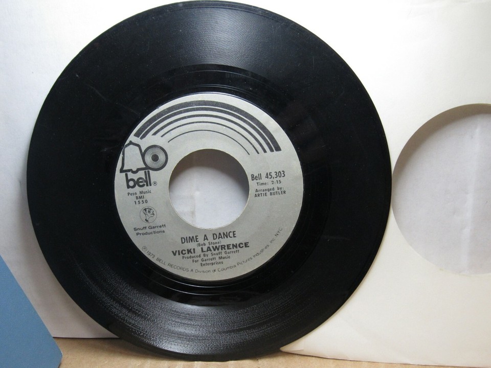 Old 45 RPM Record - Bell Bell 45,303 - Vicki Lawrence - Night Lights ...
