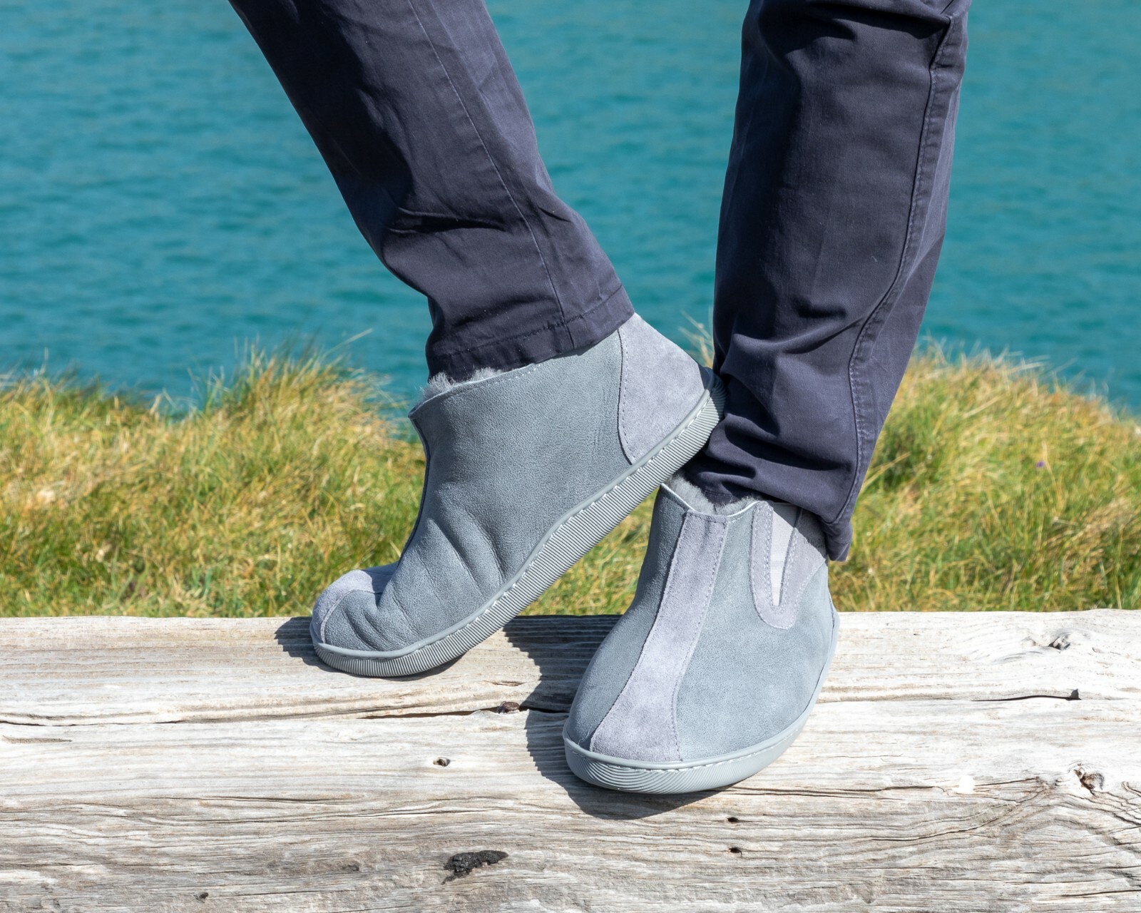 Natural Genuine Sheepskin Bootie Mens Luxury Slippers Shoes Warm Size ...