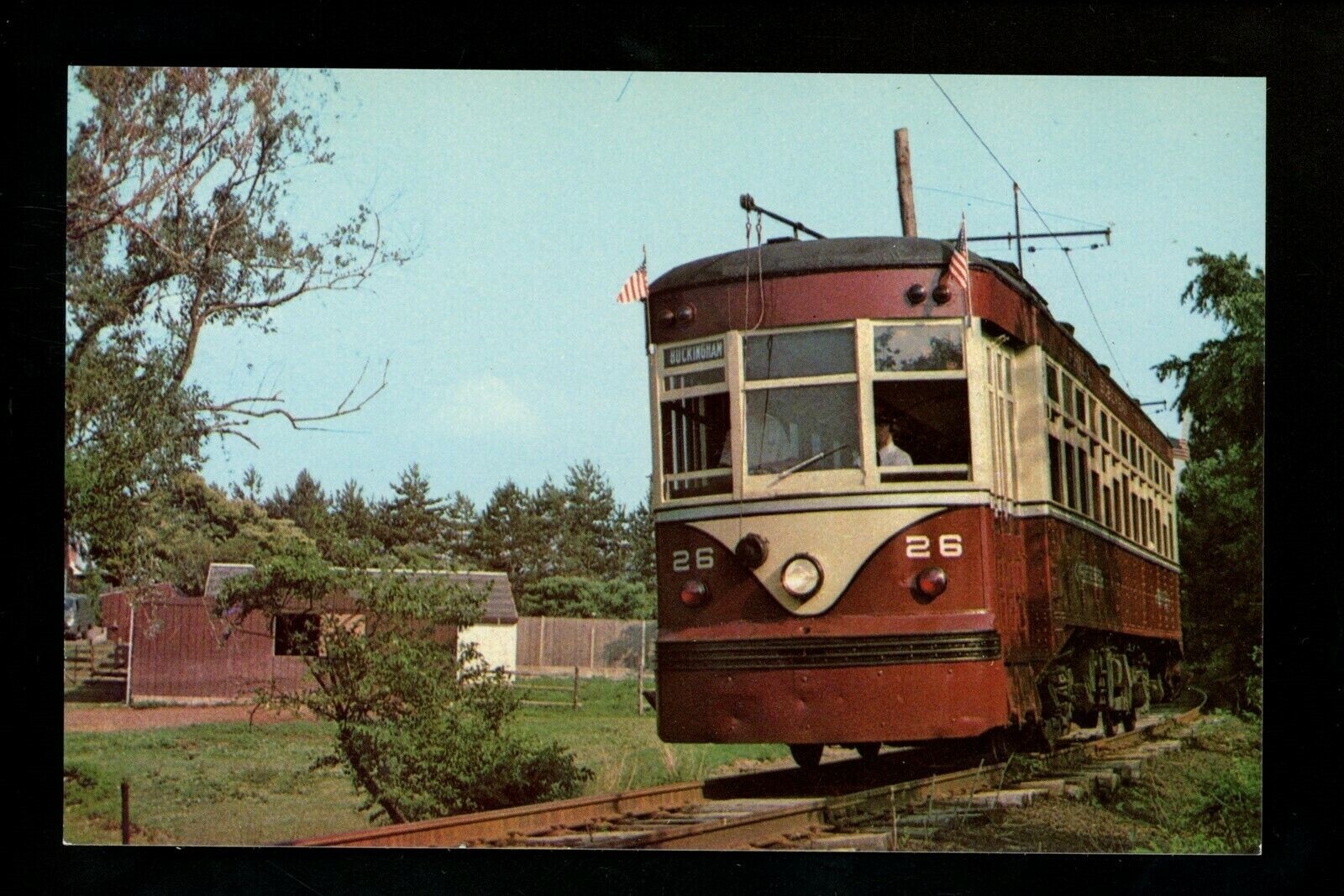 Train Railroad postcard Trolley Buckingham Valley Pennsylvania PA | eBay