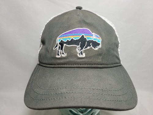 Patagonia Buffalo Bison Mesh Truckers Hat Snapback Adjustable Grey ...