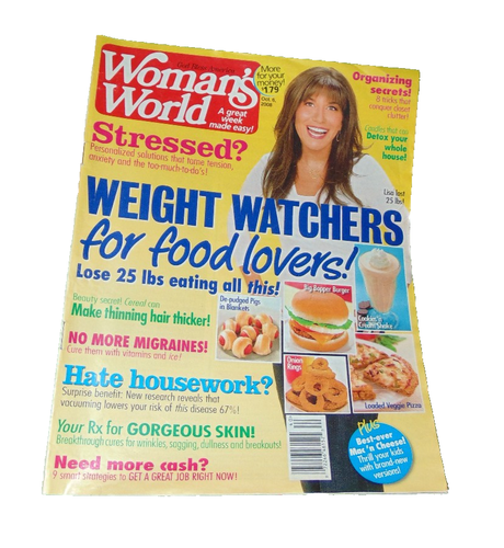 Woman's World Magazine Oct 6 2008 Weight Watchers Stress Recipes Lisa ...