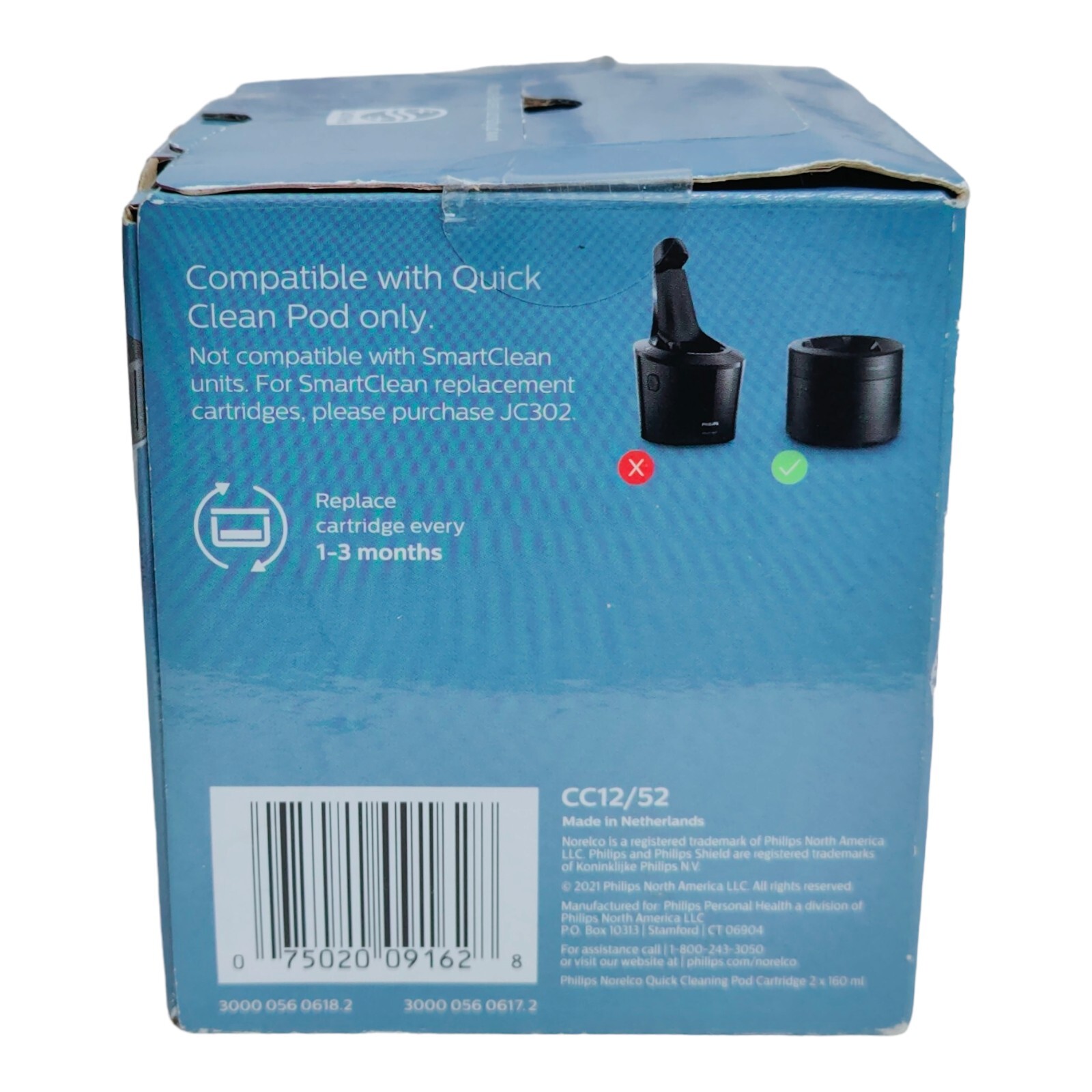 Philips Norelco Quick Clean Pod Cartridge 2 Pack CC12/52 75020091628 | eBay