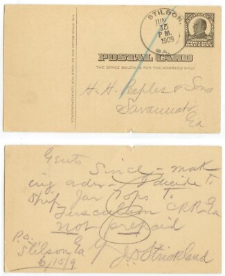 1909 Stilson Georgia DPO 1899-66 Bulloch Co - J D Strickland | eBay