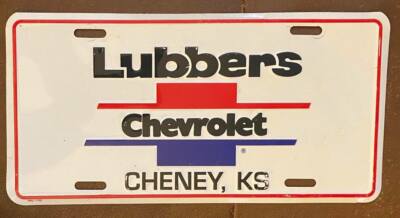 1999 CHENEY KANSAS LUBBERS CHEVROLET DEALERSHIP BOOSTER License Plate ...
