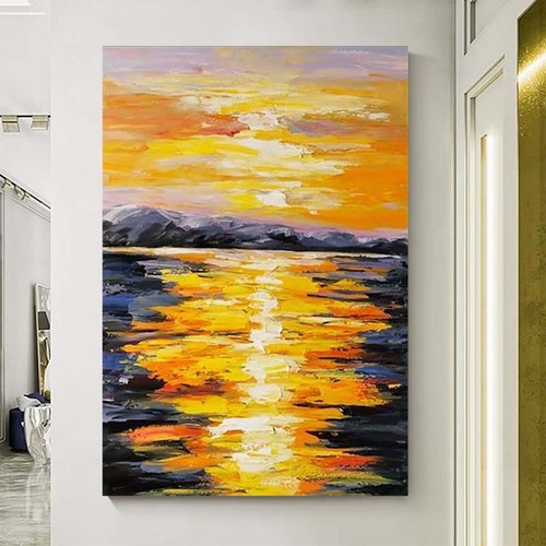 Handmade Oil Painting Abstract Morning Light Thick Texture Canvas Wall ...