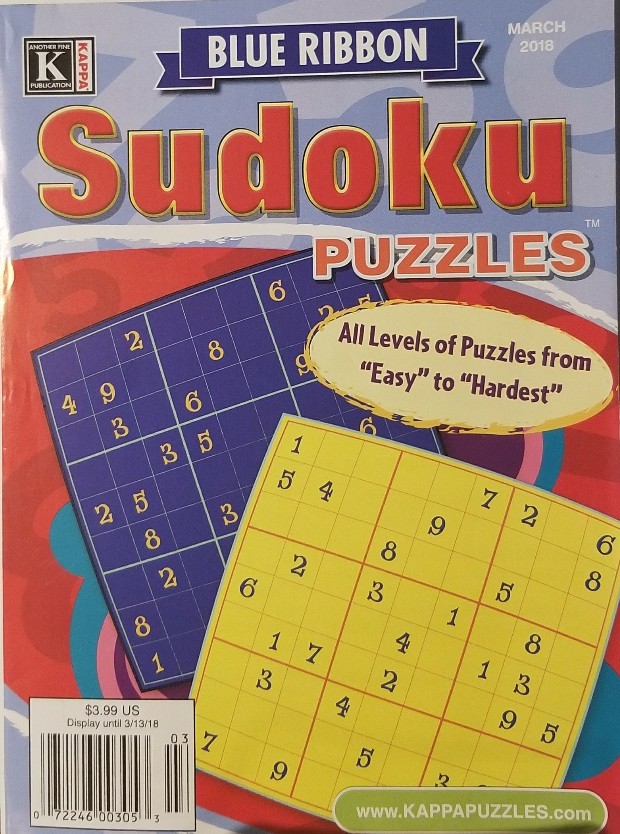 Kappa March 2018 Blue Ribbon Sudoku Puzzles FREE SHIPPING mc | eBay