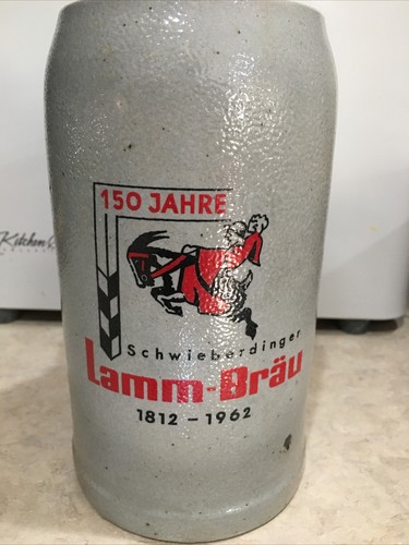 LAMM-BRAU 1812-1962 150th Anniversary Germany GOAT RIDER Beer Stein ...