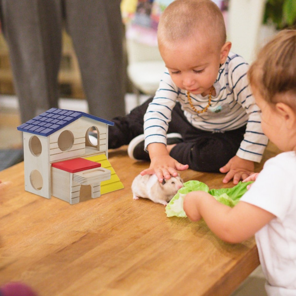 Rat Platform Hamsters Hideout House Wooden Rat Room Chinchilla Cage Rat ...