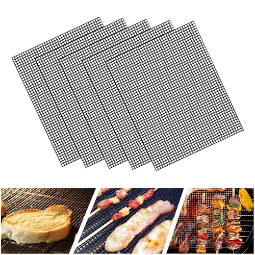 BBQ Mesh Grill Mat Set of 5-Heavy Duty Nonstick Mesh Grilling Mats-15. ...