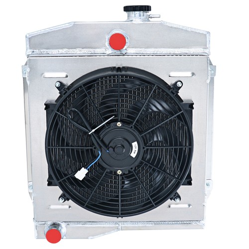 3 Rows Radiator+Shroud Fan For 1955-1971 Jeep CJ3 CJ5 CJ6 Willys 2.2L 3 ...