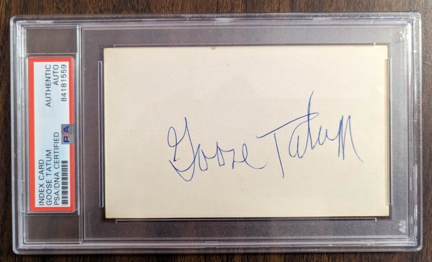 Reece "Goose" Tatum autographed index card PSA Harlem Globetrotters ...