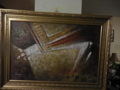 Large Abstract Empasto Painting on Canvas Signed R. Scott | eBay