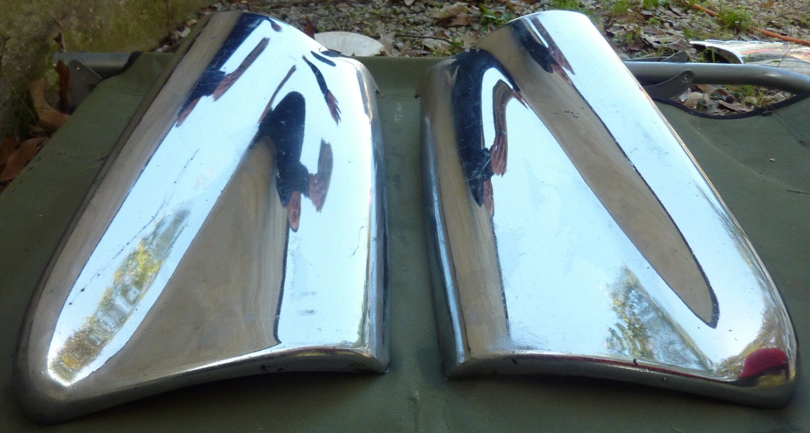 1957 57 Chrysler Imperial Rear Bumper Extensions Pair LH RH Left Right ...