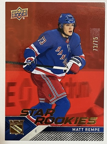 2024-25 UD Star Rookies Matt Rempe #12 Red 73 /75 (RC) Jersey Numbered ...
