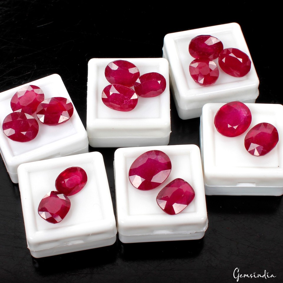 124.70 Ct Natural Flawless Red Mozambique Ruby Mix Cut igl&i Certified ...