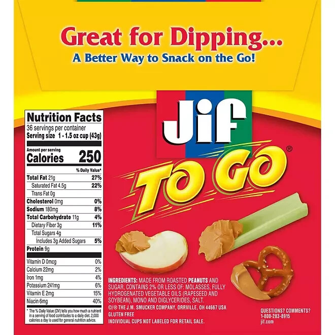 Jif-To-Go Creamy Peanut Butter (36 ct.) | eBay