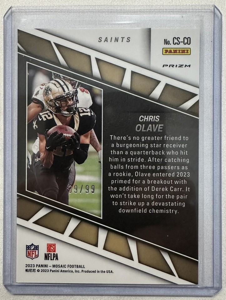 2023 Panini Mosaic Chris Olave Center Stage Blue /99 | eBay