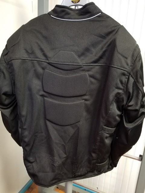 Xelement CF2157 Black Mesh Motorcycle Jacket With Level-3 Advanced ...