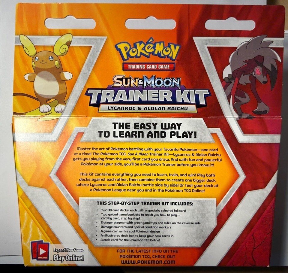 Pokémon TCG: Sun & Moon Trainer Kit Lycanroc & Alolan Raichu Card Game ...