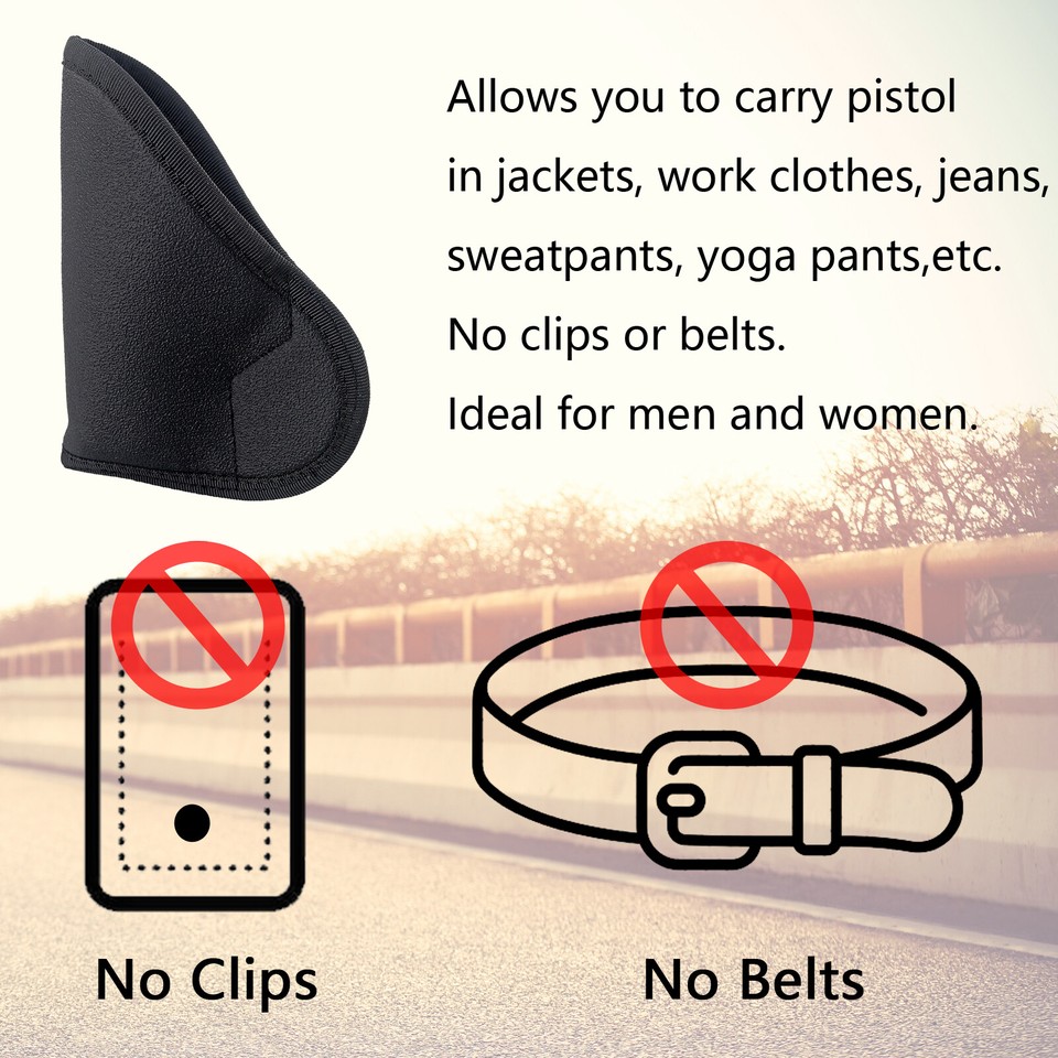 Concealed Carry IWB Gun Pocket Holster Anti-Slip Right Left Hand Pistol ...