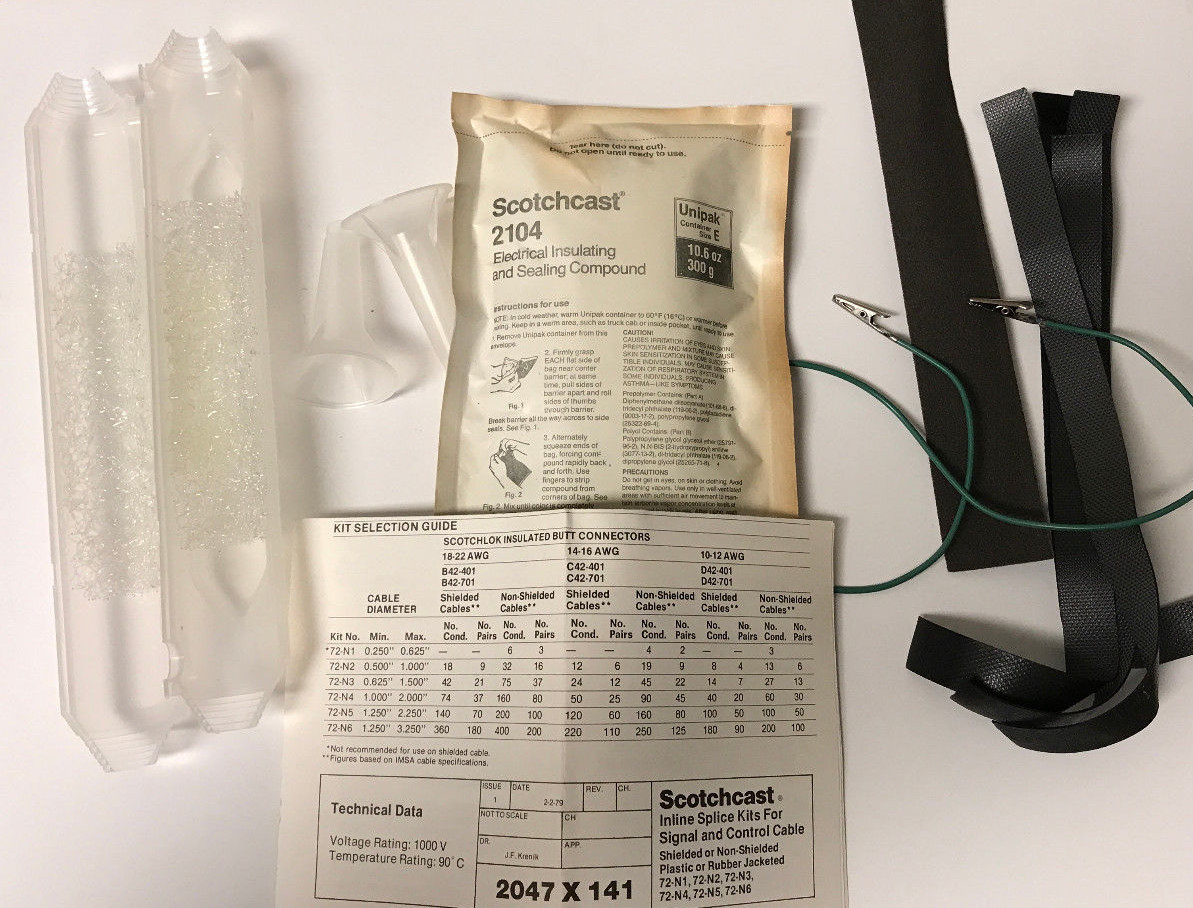 (1) SCOTCHCAST 3M 72-N2 SIGNAL AND CONTROL CABLE INLINE SPLICING KIT FREE SHIP | eBay