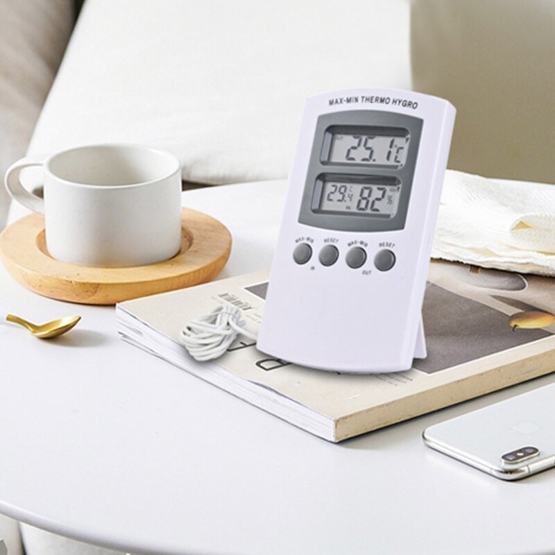 Indoor Outdoor Thermometer Hygrometer Desktop Storage Gadget Supplies ...
